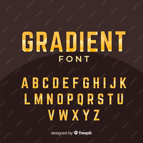 Premium Vector Golden Gradient Alphabet Template