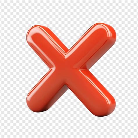 Red Glossy X Symbol Rejection Cancel Error No Wrong Ai Generated Psd