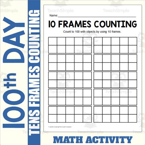 100th Day Of School Math Center Fill The Ten Frames By Teach Simple