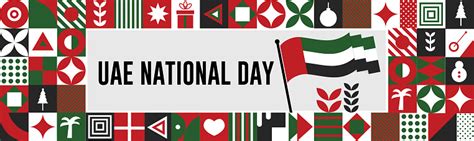 지도가 있는 Uea 국경일 배너 아랍 에미리트 연합국의 국기 테마 배경과 기하학적 추상 복고풍 현대 컬러풀 디자인 아랍에미리트 연합에 대한 스톡 벡터 아트 및 기타 이미지