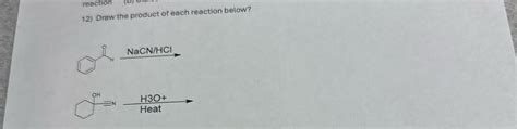 Solved Draw The Product Of Each Reaction Below Chegg Com
