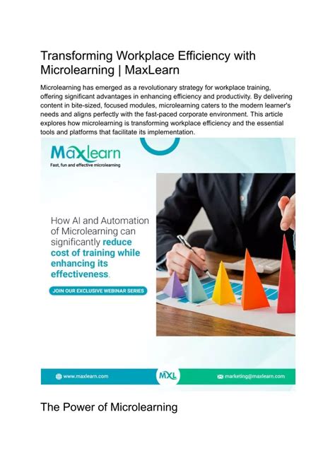 Ppt Transforming Workplace Efficiency With Microlearning Maxlearn