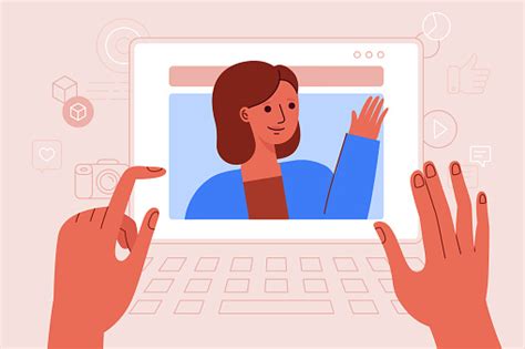 캐릭터와 평면 간단한 스타일의 벡터 일러스트 인플루언서 마케팅 개념 및 추천 충성도 프로그램 블로거 프로모션 서비스 및 온라인 그녀의 추종자를위한 상품 여자에 대한 스톡