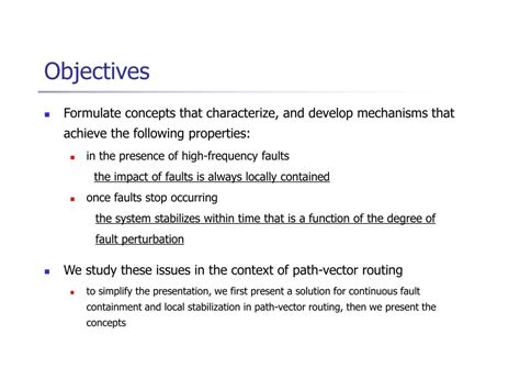 Ppt Continuous Fault Containment And Local Stabilization In Path Vector Routing Powerpoint