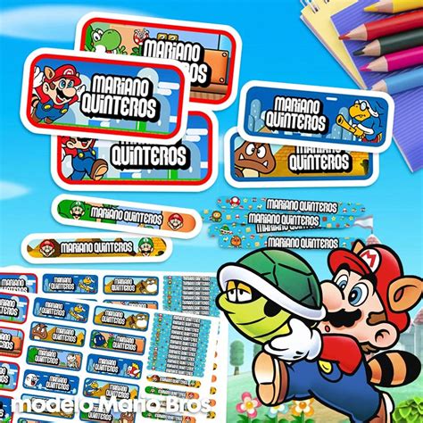 Mario Bros Etiquetas Personalizadas Muy Únicos
