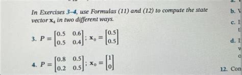 Solved In Exercises 3 4 Use Formulas 11 And 12 To