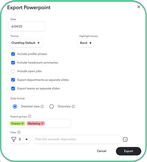 Export Your Org Chart To Slides Charthop Documentation