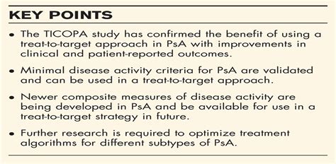 Treating To Target In Psoriatic Arthritis Current Opinion In Rheumatology