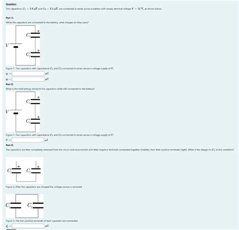 Solved Question Two capacitors C1 2 9μF and C2 3 1μF are Chegg com