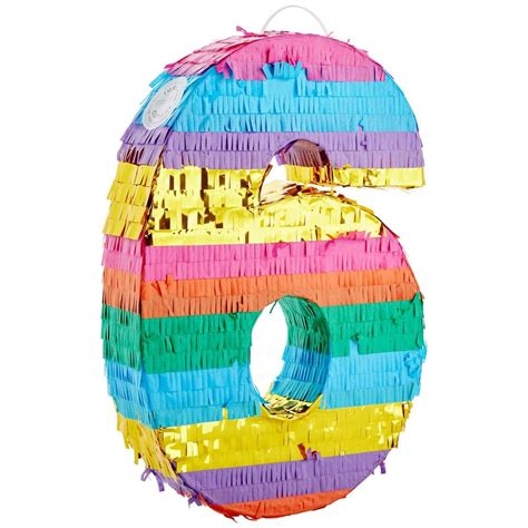 Great Choice Products Small Rainbow Number 6 Pinata For 6th Birthday