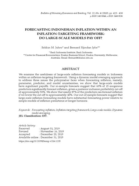 Inflation Forecasting 2019 Pdf Phillips Curve Inflation