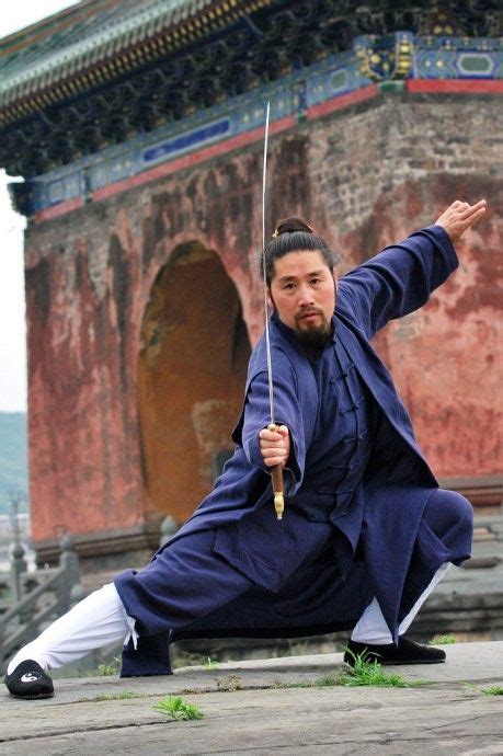 Blue Wudang Taoist Uniform And Sleeveless Overcoat Custom Made For Men