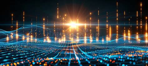 Digital Network Connection Stream Linking With Particle Wave Symbolizing Information Technology