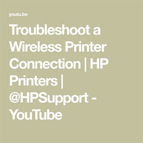 Troubleshoot A Wireless Printer Connection HP Printers HPSupport YouTube Wireless
