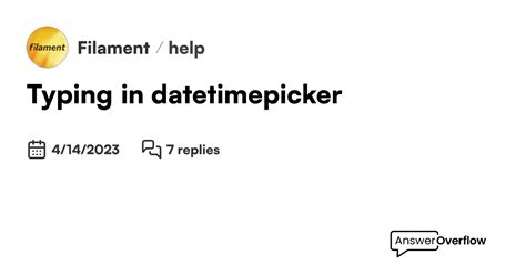 Typing In Datetimepicker Filament