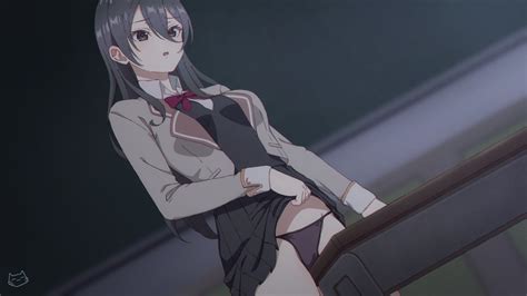 rule 34 artist logo black hair black panties blurry blurry background breasts chalkboard