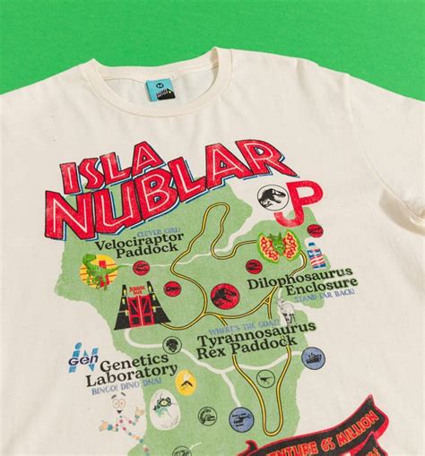 Jurassic Park Isla Nublar Map Natural T Shirt