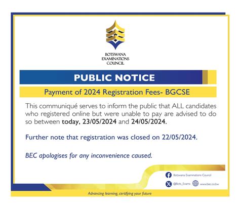 Extension Of 2024 Bgcse Botswana Examinations Council