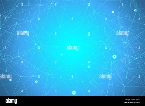 Geometric Abstract Background With Connected Line And Dots Structure Molecule And Communication
