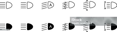 Headlight Light Indicator Dashboard Icon Vector High Beam Car Light