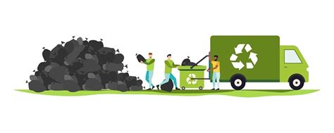 환경 보호 그림 세트 플라스틱 쓰레기를 수집하는 캐릭터 Co2 방출을 줄이려고합니다 녹색 재활용 산업 작업 벡터 가방에 대한 스톡 벡터 아트 및 기타 이미지 Istock