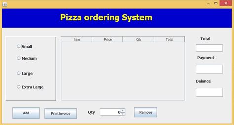 Pizza Ordering System In Java With Print Receipt Tutusfunny