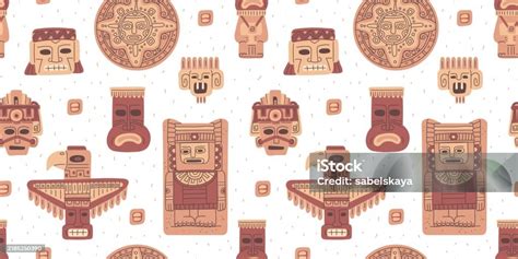 벡터 완벽 한 일러스트 레이 션 와 추상 전통 다양한 인물 와 마야 와 아즈텍 0명에 대한 스톡 벡터 아트 및 기타 이미지 Istock