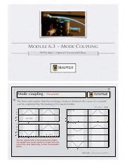 Module Mode Coupling Pdf MODULE MODE COUPLING PHTN Optical Circuits And