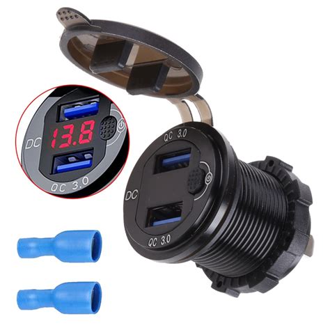 Kool แผงซ็อกเก็ตแยกเรือยอร์ช 12 24v ชาร์จ Usb พร้อมโวลต์มิเตอร์ Shopee Thailand