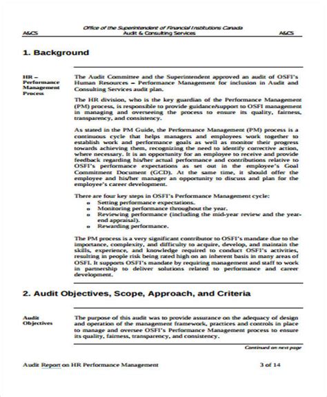 Sample Hr Audit Report Template 6 TEMPLATES EXAMPLE TEMPLATES EXAMPLE