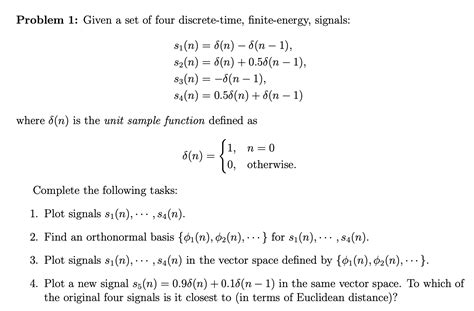 Solved Problem 1 Given A Set Of Four Discrete Time