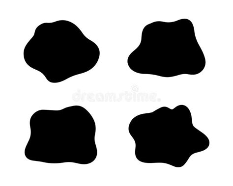 Liquid Blob Shapes Vector Organic Random Forms Black Fluid Silhouette