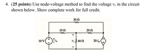 solved 4 25 points use node voltage method to find the