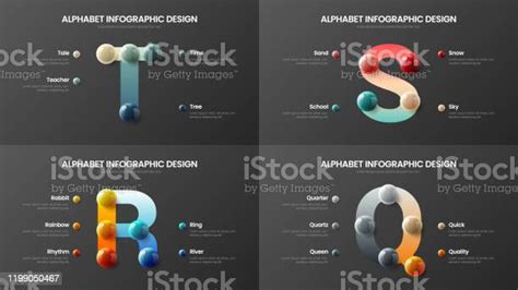벡터 알파벳 인포 그래픽 3d 현실적인 다채로운 공 프리젠 테이션 번들 창조적 인 밝은 멀티 컬러 캐릭터 디자인 일러스트 레이