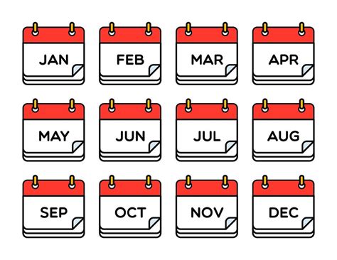 Vector Calendar Months Illustration 40556095 Vector Art At Vecteezy
