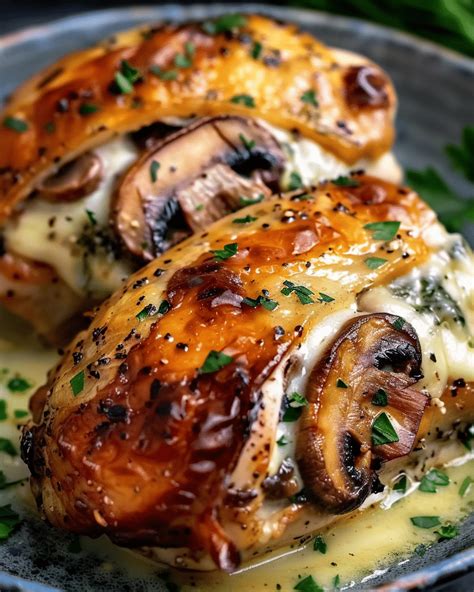 Garlic Butter Mushroom Stuffed Chicken Breast Zoe Dishes