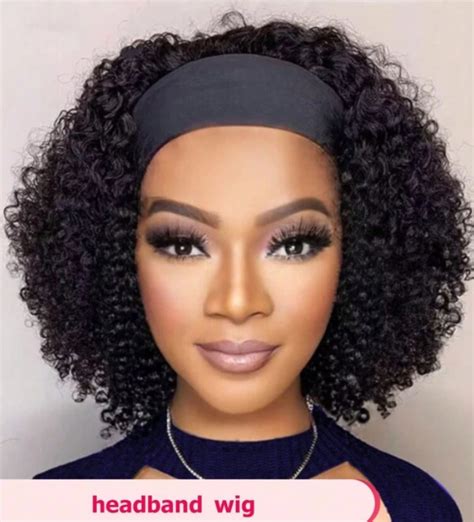 Kinky Curly Human Hair Headband Wig 150 Density Closet Extraordinaire