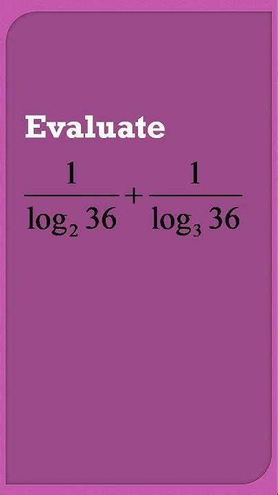 Evaluation Of A Logarithmic Expression Youtube