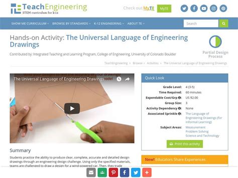 teach engineering the universal language of engineering drawings