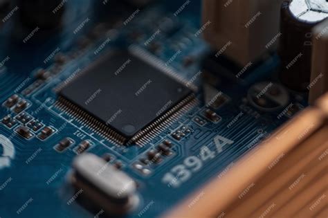 Premium Photo Computer Chip On Motherboard With Transistors Closeup