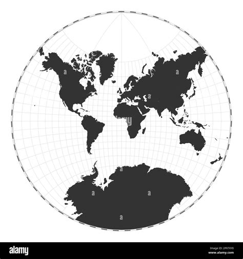 Vector World Map Lagrange Conformal Projection Plain World Geographical Map With Latitude And