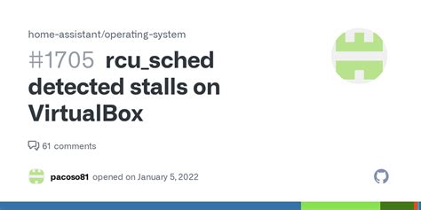 Rcu Sched Detected Stalls On VirtualBox Issue Home Assistant Operating System GitHub