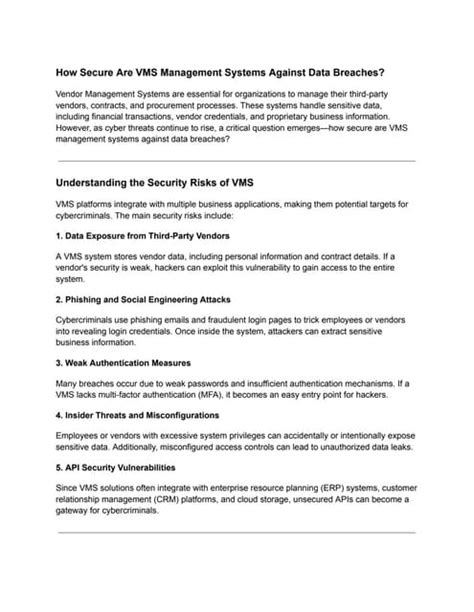 How Secure Are Vms Management Systems Against Data Breaches Pdf