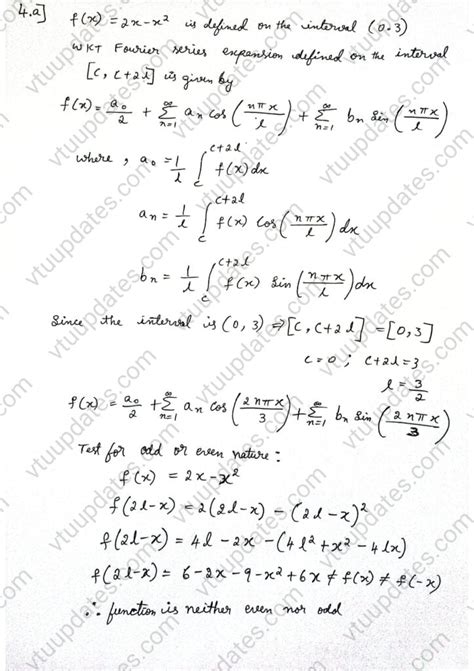 Find The Fourier Series Expansion Of 𝑓 𝑥 2𝑥 − 𝑥2 𝑖𝑛 0 3