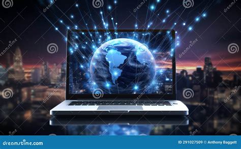 Global Communication Big Data Being Transmitted Across The World While