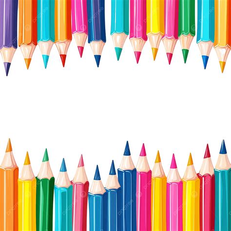 Seamless Banner With Colorful Pencils Back To School Border Back To