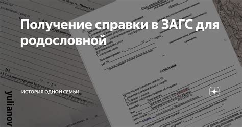 Получение справки в ЗАГС для родословной История одной семьи Юлия Новожилова Дзен