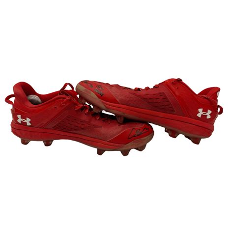 Alec Burleson St Louis Cardinals Autographed Game Used Under Armour Red