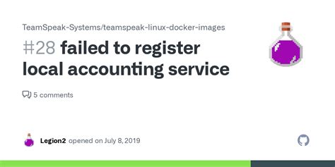 Failed To Register Local Accounting Service · Issue 28 · Teamspeak