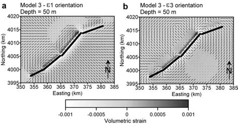 Maps Of Ed Strains In The Subsurface Z 50 M A Orientations Of E 1 Download Scientific